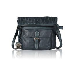 Bellicci Leder-Umh&auml;ngetasche "Eva" in Petrol - (B)34 x (H)29 x (T)4,5 cm - 60% | Damen-taschen