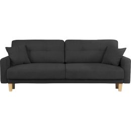 Home Affaire 3-Sitzer &raquo;TRIPLO optionale Schlafsofa mit Bettkasten, Ma&szlig;e B/T/H: 215/100/89 cm&laquo; Wahlweise Bettfunktion - Liegefl&auml;che 145x191 cm, R&uuml;cken-