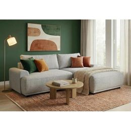 Trendmanufaktur Ecksofa &raquo;Fordon, Schlafsofa mit Bettkasten, Couch in L-Form, Breite 250 cm&laquo; in Struktur fein LEO, haustierfreundlich, schlamm, 