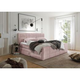 ED EXCITING DESIGN Boxspringbett &raquo;Bolivia&laquo; harte Seite mit Kokosmatte, weiche Seite mit Filzabdeckung rosa 92% Polyester, 8% Nylon