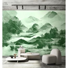 Livingwalls living walls Vliestapete &raquo;Berglandschaft-Tapete Asiatischer Stil Vliestapete&laquo; matt glatt Vlies