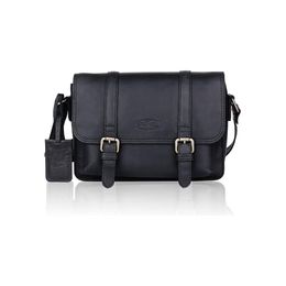 SPARWELL Leder-Umh&auml;ngetasche "Kreative Khloe" in Schwarz - (B)25 x (H)17 x (T)10 cm - 53% | Damen-taschen