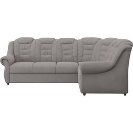 Home Affaire Ecksofa &raquo;Boston L-Form&laquo; mit hoher R&uuml;ckenlehne, wahlweise mit Bettfunktion & Stauraum silber 100% Polyester