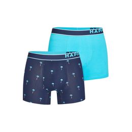 Happy Shorts Boxershorts 'Palms' Herren Gr&ouml;&szlig;e XXL t&uuml;rkis / dunkelblau / orange