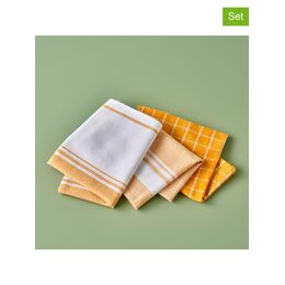 Bella Maison 3er-Set: Geschirrt&uuml;cher "Juno" in Gelb/ Wei&szlig; - (L)65 x (B)45 cm - 63% | Tischwaesche