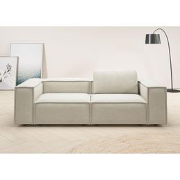 Home Affaire 2-Sitzer &raquo;Watertown, modernes Sofa 246 cm breit, auch in Feincord&laquo; stilvolles Sofa f&uuml;r 2 Personen mit extra breiter Sitzfl&auml;che beige 100%