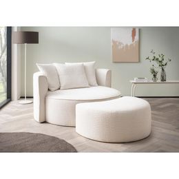 LeGer Home by Lena Gercke XXL-Sessel &raquo;ISALIE, Rundsessel mit Hocker, Lesesessel, Loveseat, Big-Sessel&laquo; Set, trendige Stoffe, 3 Zierkissen, gro&szlig;e 