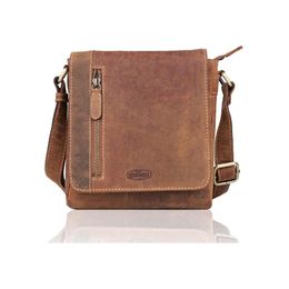 SPARWELL Leder-Umh&auml;ngetasche "Bruno" in Cognac - (B)18,5 x (H)21 x (T)5,5 cm - 57% | Herrentaschen