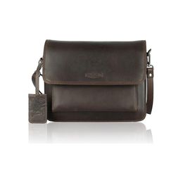 SPARWELL Leder-Umh&auml;ngetasche "Kiana" in Dunkelbraun - (B)25,5 x (H)21 x (T)10 cm - 59% | Damen-taschen