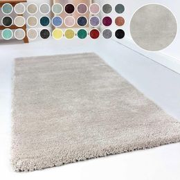 Esprit Hochflor-Teppich &raquo;Relaxx ESP-4150&laquo; rund 25 mm H&ouml;he Wohnzimmer, sehr gro&szlig;e Farbauswahl, weicher dichter Hochflor beige Kunstfaser