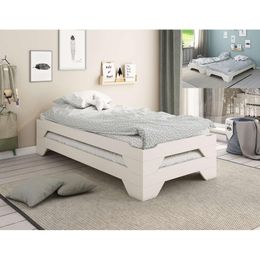 OTTO home Massivholzbett &raquo;Melwine, Stapelbett, platzsparend, modern&laquo; 1 Bett, inklusive Lattenrost, platzsparend und ideal f&uuml;r Besuch!