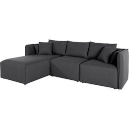 OTTO home Ecksofa &raquo;N&ouml;re L-Form&laquo; 3 Teile, in vielen Bezugsqualit&auml;ten und Farben. Modulteile s. "N&ouml;re" grau Samtoptik (100% Polyester);Struktur (100% 