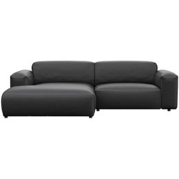 FLEXLUX Ecksofa &raquo;Lucera Chaislongue rechts oder links, L-Form, bequem&laquo; modern & anschmiegsam, Kaltschaum, Stahl-Wellenunterfederung schwarz 100% 