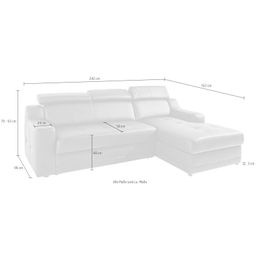 exxpo - sofa fashion Ecksofa &raquo;Lotos, bequem und funktionell, Federkern, Breite 242cm, L-Form&laquo; mit Kopf- bzw. R&uuml;ckenverstellung, wahlweise mit 
