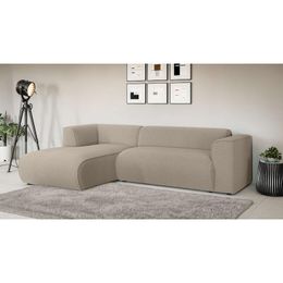 Home Affaire Ecksofa &raquo;MERID L-Form (257 cm), zeitlos & stilvolles Design,&laquo; Aufwendig gepolstert, in Cord, Chenille und Struktur beige 100% Polyester