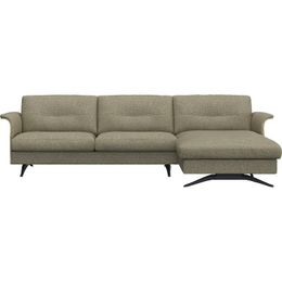 FLEXLUX Ecksofa &raquo;Glow, super bequem durch hochwertigem Sitzaufbau mit Federkern, L-Form&laquo; Modernes skandinavisches Design gr&uuml;n 62% Polyester/17%