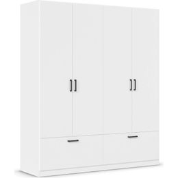 Rauch Dreht&uuml;renschrank &raquo;Kleiderschrank Schrank Garderobe W&auml;scheschrank BARI&laquo; mit Schubk&auml;sten und modernem Griff in Graumetallic MADE IN GERMANY wei&szlig; 