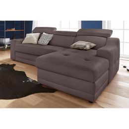 exxpo - sofa fashion Ecksofa &raquo;Lotos, bequem und funktionell, Federkern, Breite 242cm, L-Form&laquo; mit Kopf- bzw. R&uuml;ckenverstellung, wahlweise mit 