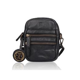 Bellicci Leder-Umh&auml;ngetasche "Charlotte" in Schwarz - (B)13 x (H)19 x (T)3 cm - 57% | Damen-taschen