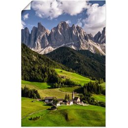 Artland Poster &raquo;Sommer in S&uuml;dtirol in den Dolomiten&laquo; Berge & Alpenbilder 1 Stk. tlg. ohne Rahmen gr&uuml;n