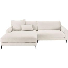 Home Affaire Ecksofa &raquo;Downtown, B/T/H: 272/190/84 cm L-Form&laquo; weicher Sitzkomfort auch in Cord und Boucl&eacute;, incl. Zierkissen beige 100% Polyester