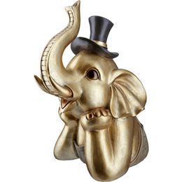 Gilde Tierfigur &raquo;Elefant Maroni&laquo; gold Kunstharz