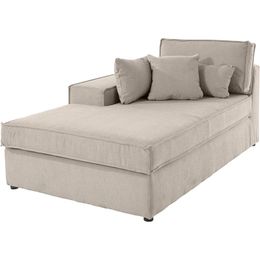 OTTO home Ottomane &raquo;Florid&laquo; einzeln stellbar oder als Teil eines Modulsofas, auch in Cord beige Baumwollmix (60% Baumwolle/40% Leinen);Struktur fein (