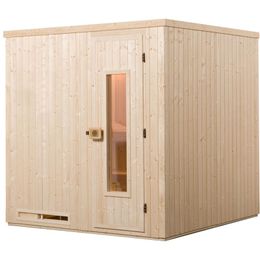 Weka Sauna &raquo;Elementsauna HALMSTAD 2&laquo; vorgefertigte Elemente, isolierte Holzt&uuml;r beige