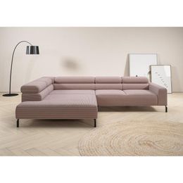 Home Affaire Ecksofa &raquo;Antonelli, L-Form, inkl. Kopfteilverstellung, Breite 312 cm&laquo; ohne Sitztiefenverstellung, in Cord, ros&eacute; rosa 95% Polyester, 5% 