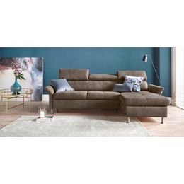 exxpo - sofa fashion Ecksofa &raquo;Maretto, bequem & komfortabel, bodenfrei, Breite 257cm, L-Form&laquo; inkl. Kopf- bzw. R&uuml;ckenverstellung, wahlweise mit 