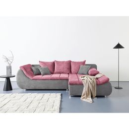 Home Affaire Ecksofa &raquo;Imola, elegant und modern, aktuelle Steppung im Sitz, bequem, L-Form&laquo; frei im Raum stellbar, wahlweise mit Bettfunktion und 