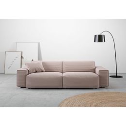 Home Affaire Big-Sofa &raquo;Glimminge auch in Breitcord, Feincord + Easy care-Bezug,&laquo; besondere Kedern&auml;hte Zierkissen rosa 12% Polyaxryl, 88% Polyester