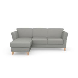 Sit & More sit&more Ecksofa &raquo;Visby L-Form&laquo; Wahlweise mit Bettfunktion und Bettkasten, frei im Raum stellbar silber