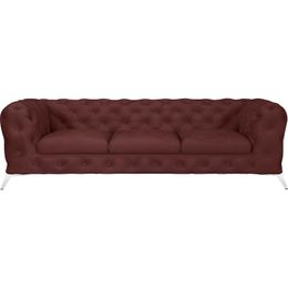 Home Affaire Chesterfield-Sofa &raquo;Amaury&laquo; aufw&auml;ndige Knopfheftung, moderne Chesterfield Optik, Fu&szlig;farbe w&auml;hlbar rosa Struktur (100% Polyester9;Samtoptik