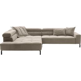 Home Affaire Ecksofa &raquo;Claya, L-Form, incl. Kopfteilverstellung, Breite 311 cm&laquo; ohne elektrischen Sitzvorzug beige 95% Polyester, 5% Nylon