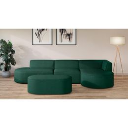 OTTO home Ecksofa &raquo;EIVIND Designer Sofa mit Ottomane rechts/links, B/T/H: 343/159/72 cm&laquo; L-Form mit Wellenunterfederung, auch in Feincord und Boucl&eacute; 