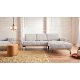 exxpo - sofa fashion Ecksofa &raquo;Palic, inkl. R&uuml;ckenverstellung, bequem, elegant, Breite 245cm, L-Form&laquo; vom Sofa zum Hochlehner. Hohe F&uuml;&szlig;e und Holzblende