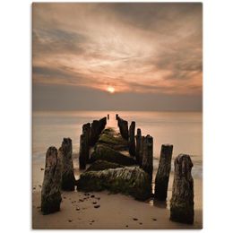 Artland Leinwandbild &raquo;Sonnenuntergang an der Ostsee&laquo; Sonnenaufgang & -untergang 1 Stk. tlg. auf Holzrahmen gespannt braun Leinwand