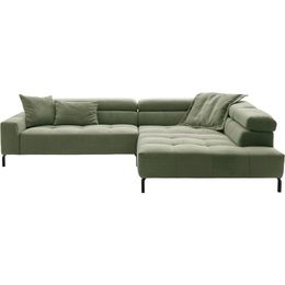 Home Affaire Ecksofa &raquo;Claya, L-Form, incl. Kopfteilverstellung, Breite 311 cm&laquo; mit elektrischem Sitzvorzug im Hauptelement gr&uuml;n 95% Polyester, 5% 