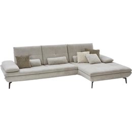 Die PlanBar Ecksofa &raquo;MP-IN23002 L-Form&laquo; wahlweise mit Armteil- und Sitztiefenverstellung beige 100% Recyceltes Polyester