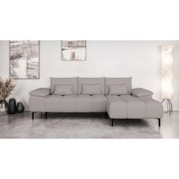 Home Affaire Ecksofa &raquo;DROMARA Schlafsofa mit Bettkasten, Ma&szlig;e: B/T/H 277/141/91 cm&laquo; L-Form mit Recamiere rechts/links bestellbar, Wellenunterfederung 