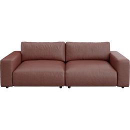 Musterring Big-Sofa &raquo;LUCIA&laquo; in vielen Qualit&auml;ten und 4 unterschiedlichen N&auml;hten, 2,5-Sitzer braun Flachgewebe FLORIS (100% Polyester);Flachgewebe VALMONT (60% 