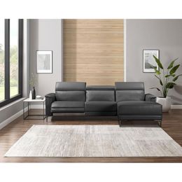 OTTO home Ecksofa &raquo;LUND, L-Form, 261cm, man. o. elektr. Relaxfunktion (mit USB-A)&laquo; und Kopfteilverstellung grau Kunstleder 100% Polyurethan