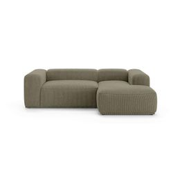 s.Oliver Ecksofa &raquo;EMMERIK Designersofa, L-Form mit Wellenfederung, B/T/H: 260/155/73 cm&laquo; hoher Sitzkomfort, gem&uuml;tlich und modern, auch in Cord gr&uuml;n 