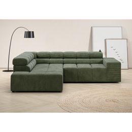Home Affaire Ecksofa &raquo;Ancona, incl. Kopfteilverstellung + 3 Zierkissen, L-Form, Breite 249cm&laquo; wahlweise motorische Sitztiefenverstellung, B/T(H: 249/