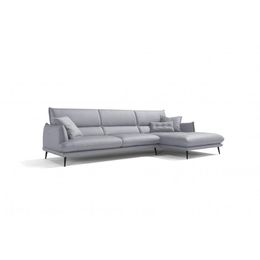 Egoitaliano Ecksofa &raquo;FUNNY, hochwertiges & aktuelles Design, bequeme R&uuml;ckenlehne, L-Form&laquo; hochwertiger Sitzkomfort, L-Form grau Leder
