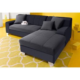 DOMO collection Ecksofa &raquo;Turah incl. Zierkissen, moderne Steppung, auch in Leder&laquo; mit Bettfunktion, Schlafsofa, B/T: 239/152 cm, Unser Dauertiefpreis 