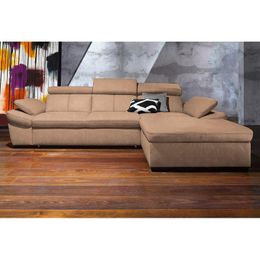 exxpo - sofa fashion Ecksofa &raquo;Salerno, Funktionssofa, Breite 280cm, hoher Sitzkomfort, L-Form&laquo; inkl. Kopf- und Armteilverstellung, wahlweise mit 
