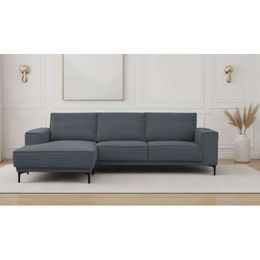 OTTO home Ecksofa &raquo;Polsterecke Oland, Struktur, Flachgewebe, Luxus-Microfaser, Boucle&laquo; L-Form, 280 cm, Wellenunterfederung, Skandi-Design, Metallf&uuml;&szlig;e 