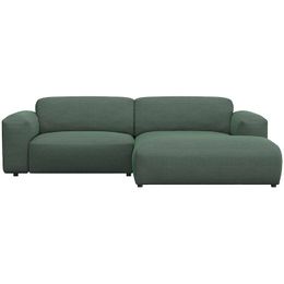 FLEXLUX Ecksofa &raquo;Lucera Chaislongue rechts oder links, L-Form, bequem&laquo; modern & anschmiegsam, Kaltschaum, Stahl-Wellenunterfederung gr&uuml;n 85% Polyester